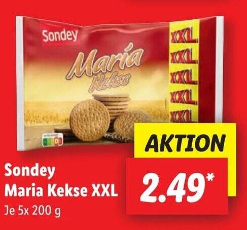 Sondey Maria Kekse XXL 5x 200 g Angebot bei Lidl