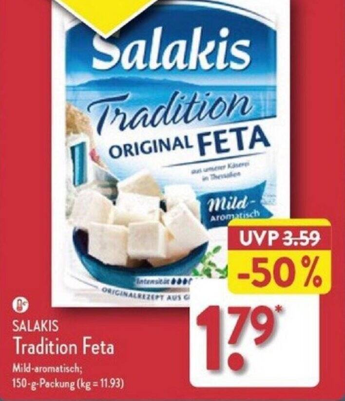 SALAKIS Tradition Feta 150 g Packung Angebot bei Aldi Nord