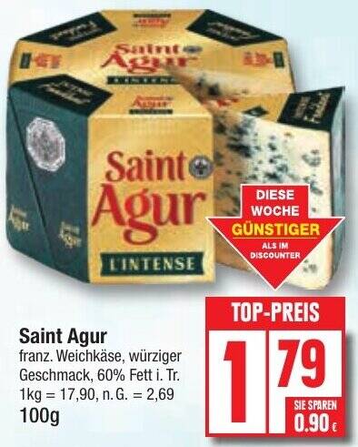 Saint Agur 100 g Angebot bei Edeka
