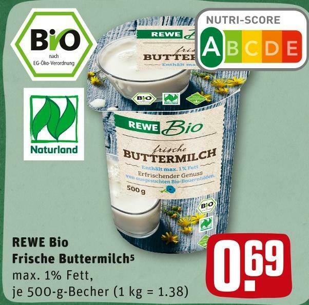 Rewe bio frische buttermilch Angebot bei REWE