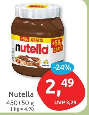 Nutella 450+50 g Angebot bei Budni