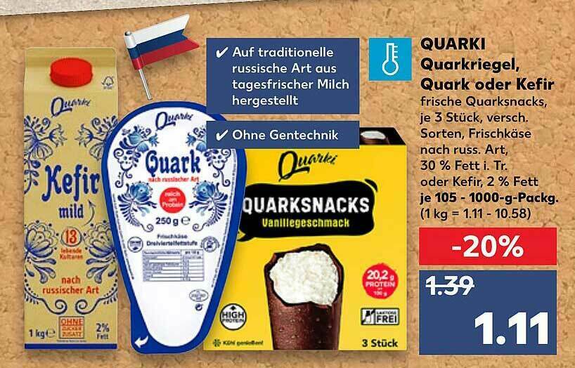 Quarki Quarkriegel, Quark Oder Kefir Angebot bei Kaufland