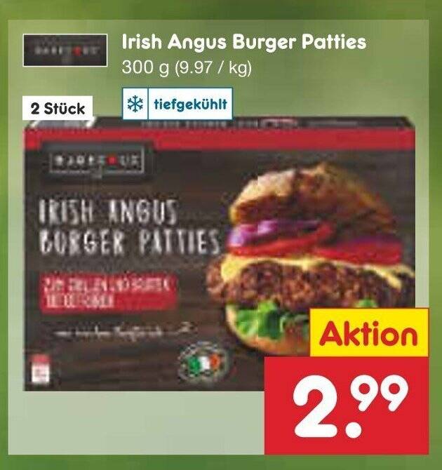 Irish Angus Burger Patties 300 g Angebot bei Netto Marken-Discount