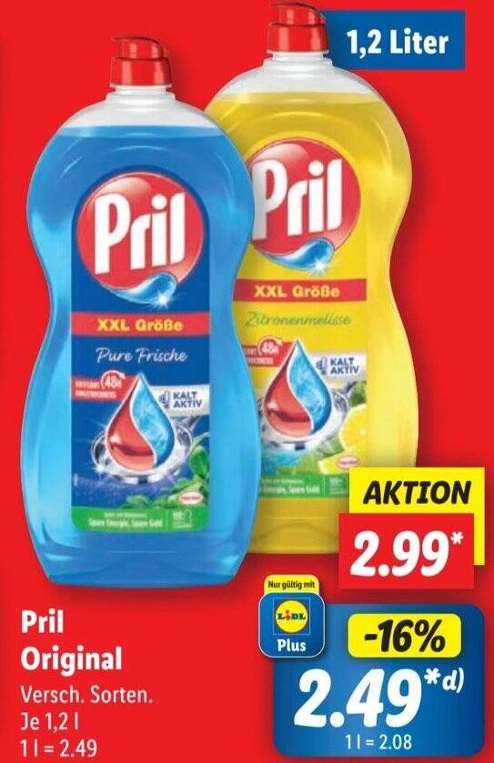Pril Original 1,2 Liter Angebot bei Lidl