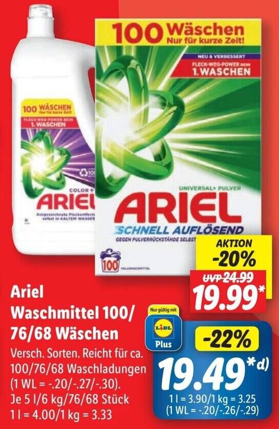 Elegantes Ariel 130 Wãschen Angebot Ebenbild
