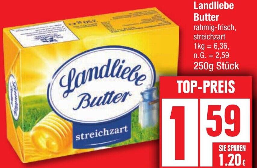 Landliebe Butter 250g Stück Angebot bei Edeka