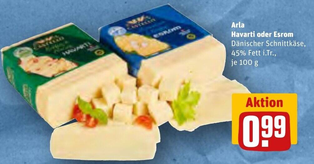 Arla Havarti oder Esrom 100 g Angebot bei REWE