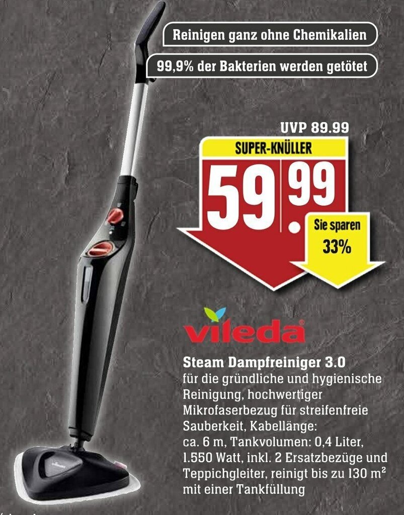 Vileda Steam Dampfreiniger 3.0 Angebot bei Edeka Neukauf