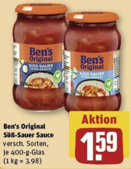 Ben's Original Süß-Sauer Sauce 400 g Glas Angebot bei REWE