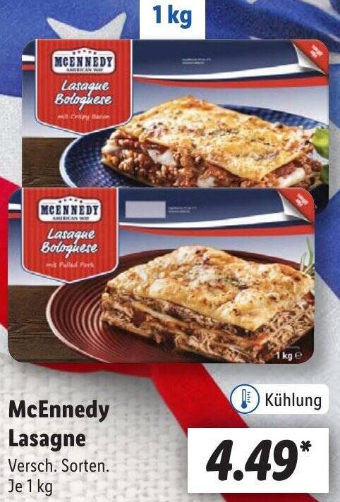 McEnnedy Lasagne 1 kg Angebot bei Lidl