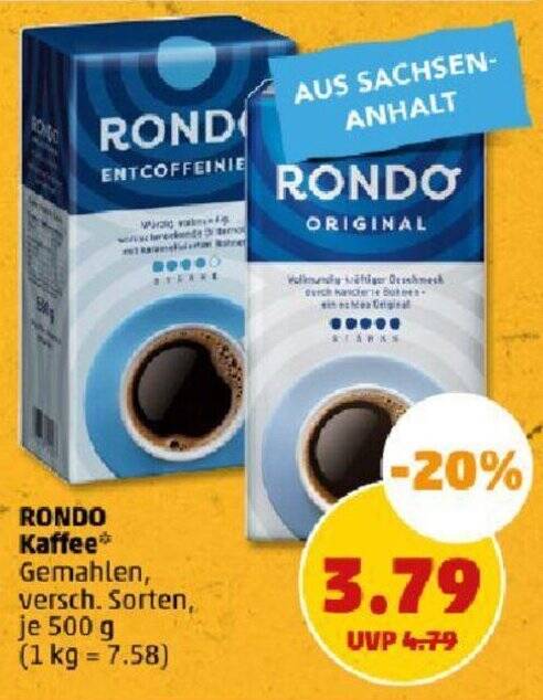 RONDO Kaffee 500 g Angebot bei PENNY