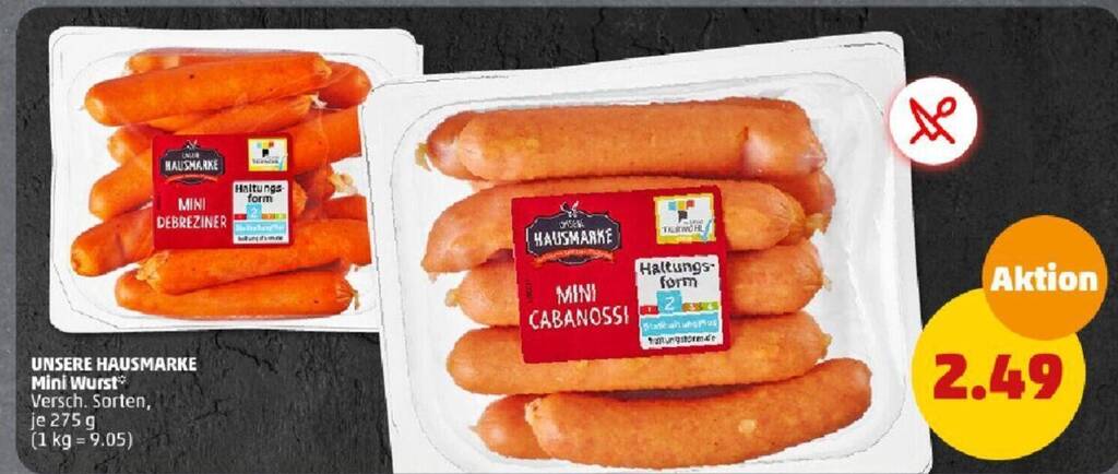 UNSERE HAUSMARKE Mini Wurst 275 g Angebot bei PENNY