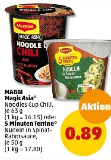 MAGGI Magic Asia 63 g oder 5 Minuten Terrine 50 g Angebot bei PENNY