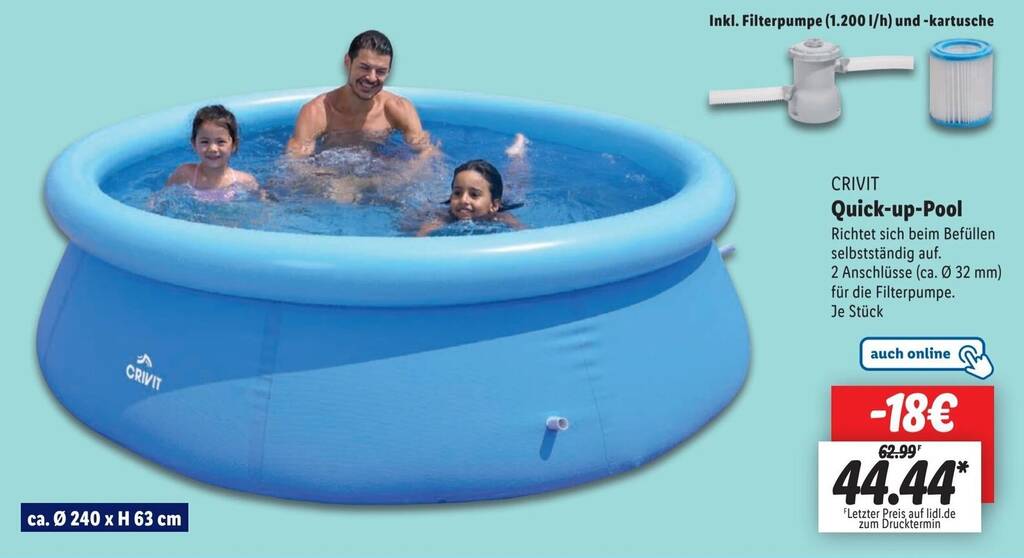 CRIVIT Quick-up-Pool Angebot bei Lidl