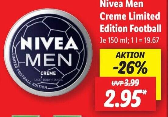 Nivea Men Creme Limited Edition Football 150 ml Angebot bei Lidl
