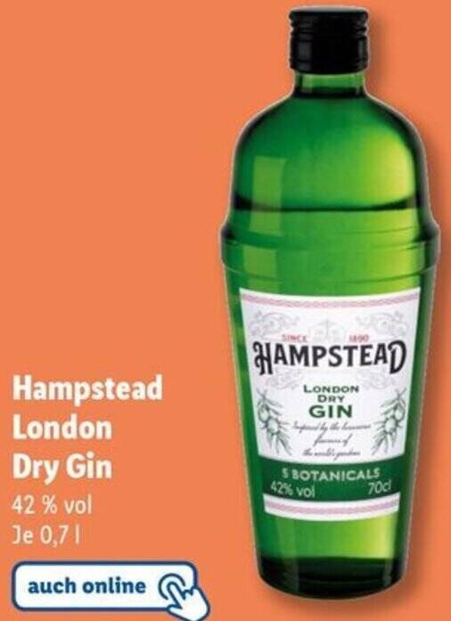 Hampstead London Dry Gin 0,7 L Angebot bei Lidl