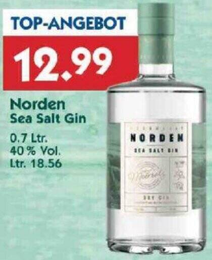 Norden Sea Salt Gin 0.7 Ltr. Angebot bei Hol'ab Getränkemarkt