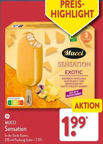 MUCCI Sensation 270 ml Packung Angebot bei Aldi Nord