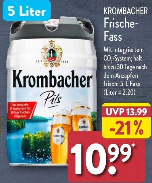KROMBACHER Frische-Fass 5 Liter Angebot bei Aldi Nord