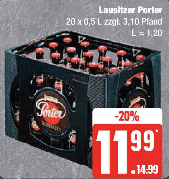 Lausitzer Porter 20 x 0,5 L Angebot bei Edeka