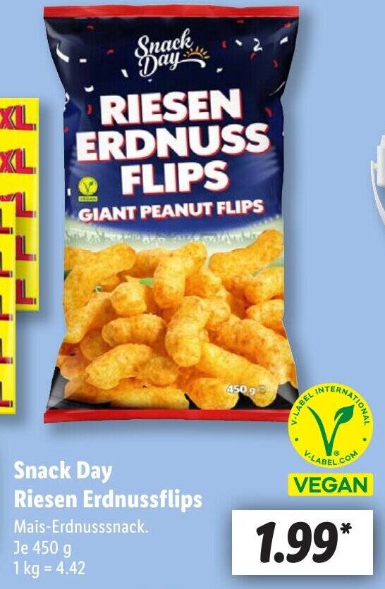 Snack Day Riesen Erdnussflips 450 g Angebot bei Lidl