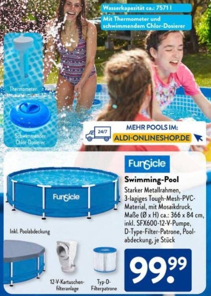FunSicle Swimming Pool Angebot bei Aldi Süd