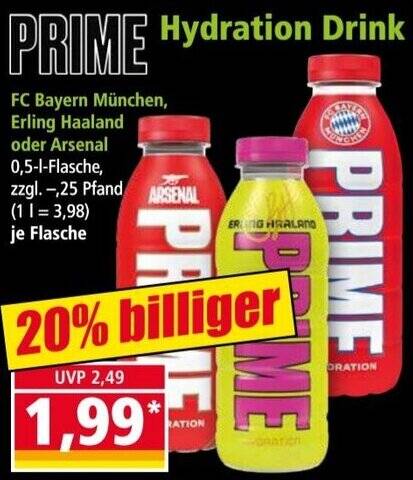 PRIME Hydration Drink 0,5 L Flasche Angebot bei Norma