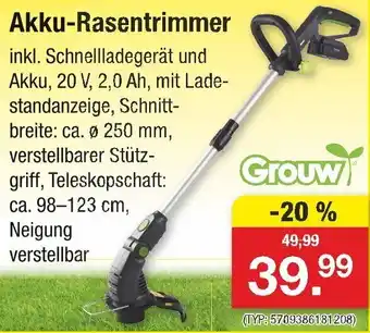 Grouw Akku-Rasentrimmer Angebot bei Zimmermann