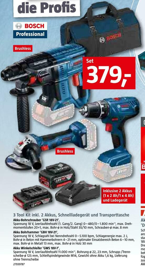 Bosch 3 tool kit Angebot bei Bauhaus
