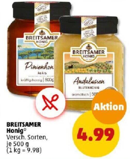 BREITSAMER Honig 500 g Angebot bei PENNY