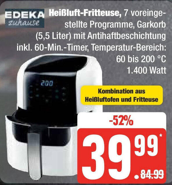 EDEKA Heißluft-Fritteuse Angebot bei Edeka