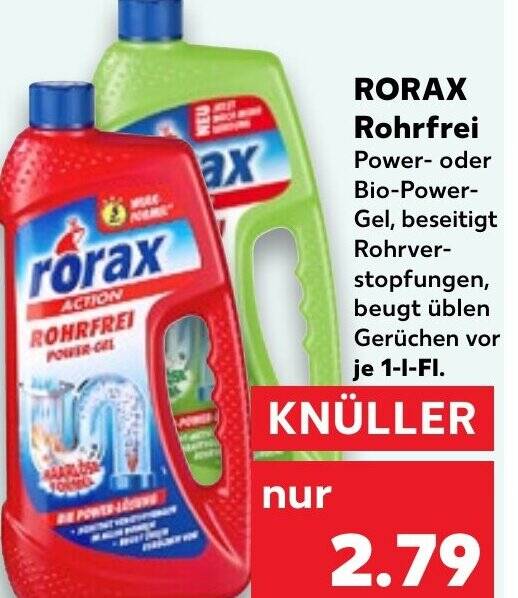 RORAX Rohrfrei Power- oder Bio-Power-Gel 1 l Fl. Angebot bei Kaufland