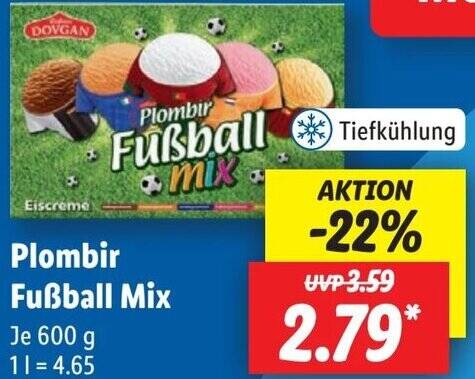Plombir Fußball Mix 600 g Angebot bei Lidl
