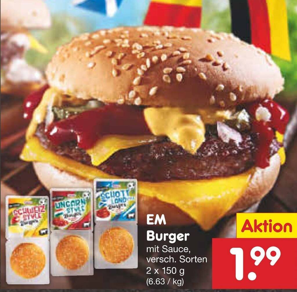 EM Burger 2x150 g Angebot bei Netto Marken-Discount