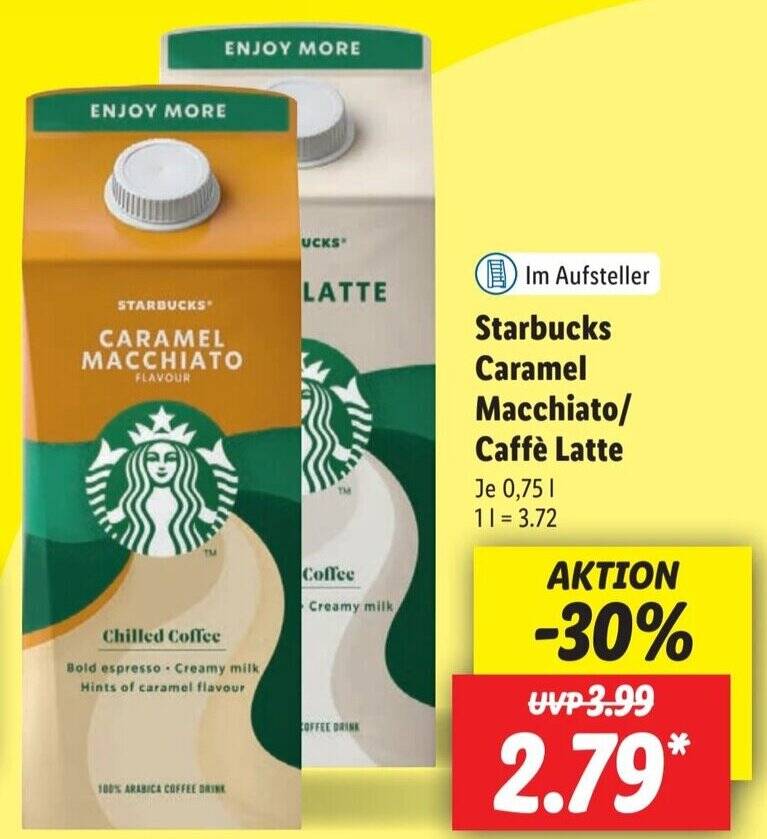 Starbucks Caramel Macchiato/ Caffè Latte 0,75 L Angebot bei Lidl