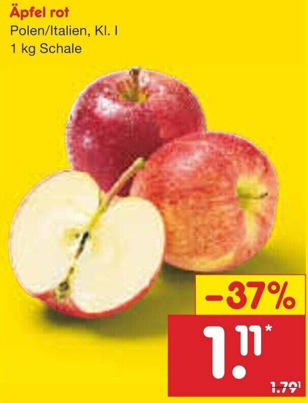 Äpfel rot 1 kg Schale Angebot bei Netto Marken-Discount