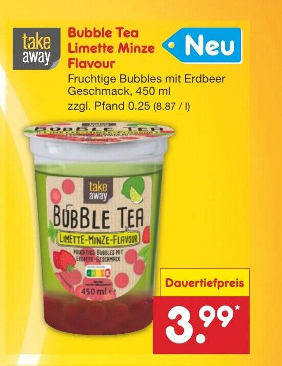 Bubble Tea Limette Minze Flavour 450 ml Angebot bei Netto Marken-Discount