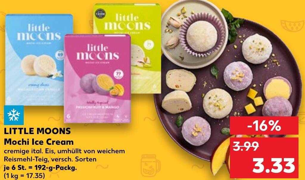 LITTLE MOONS Mochi Ice Cream 192 g Packg. Angebot bei Kaufland