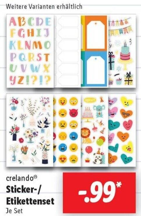 crelando Sticker/ Etikettenset Angebot bei Lidl