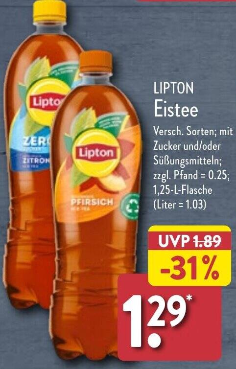 LIPTON Eistee 1,25 L Flasche Angebot bei Aldi Nord