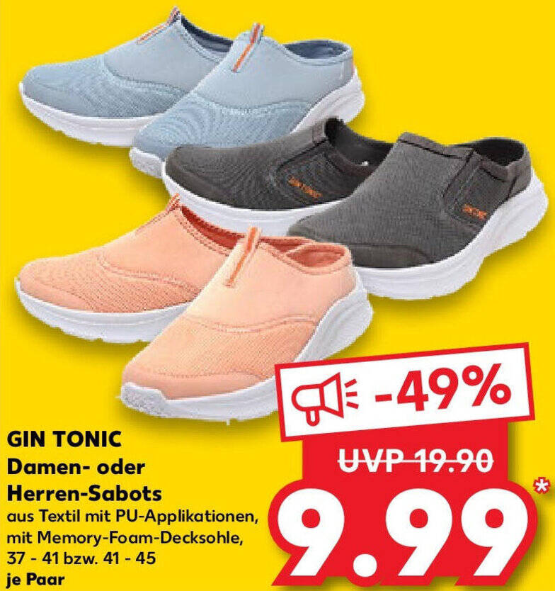 GIN TONIC Damen oder Herren-Sabots Angebot bei Kaufland