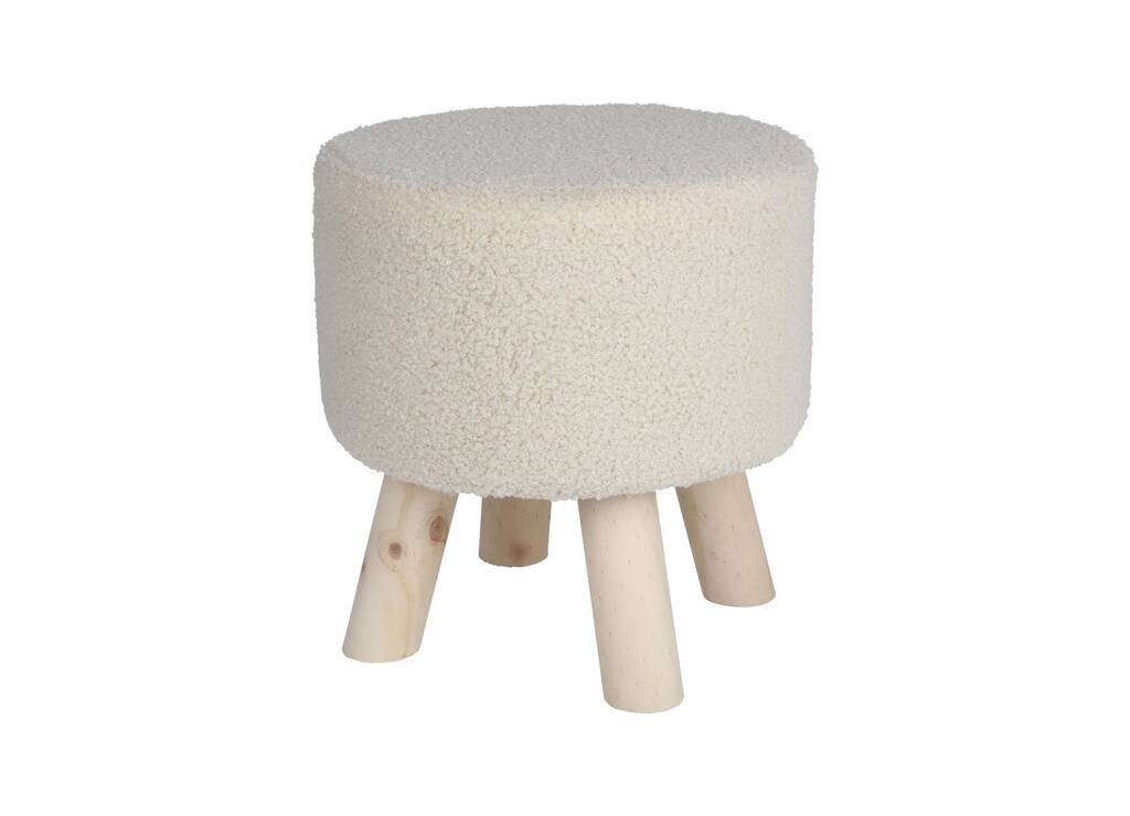 Deko-Hocker aus Teddystoff 28x30cm Creme Angebot bei Thomas Philipps