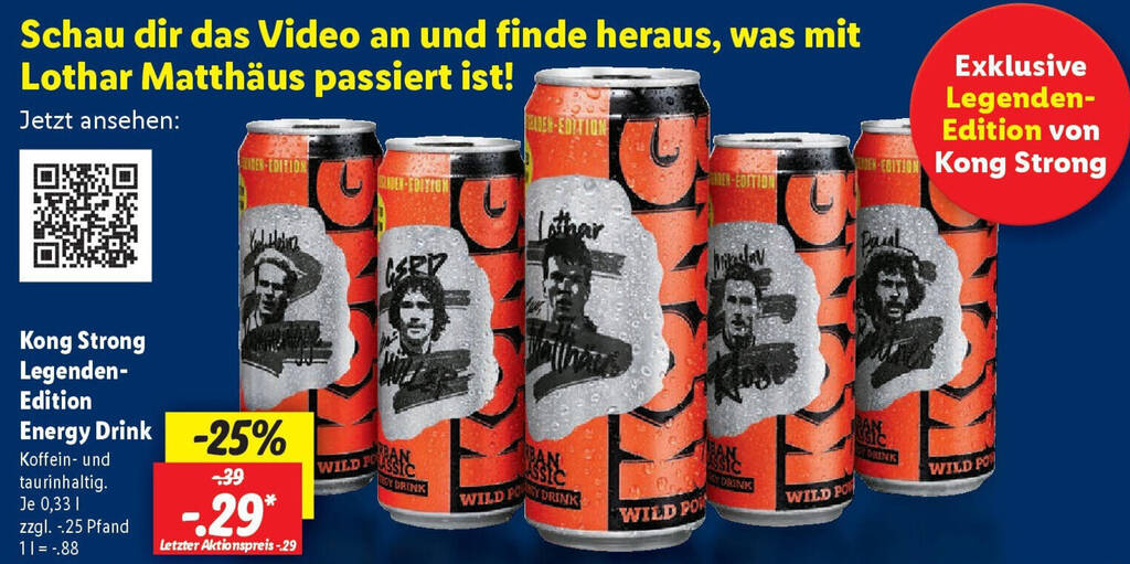 Kong Strong Legenden- Edition Energy Drink 330ml Angebot bei Lidl