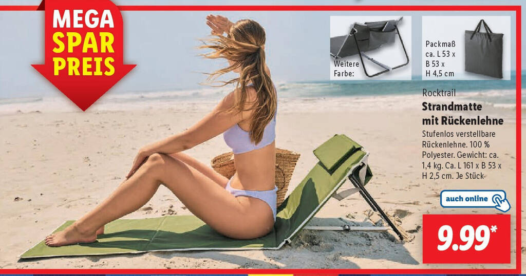 Stilvolle Strandmatte Mit Rckenlehne Lidl Ebenbild