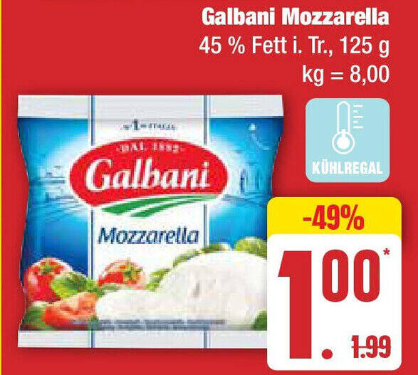Galbani Mozzarella 125 g Angebot bei Edeka