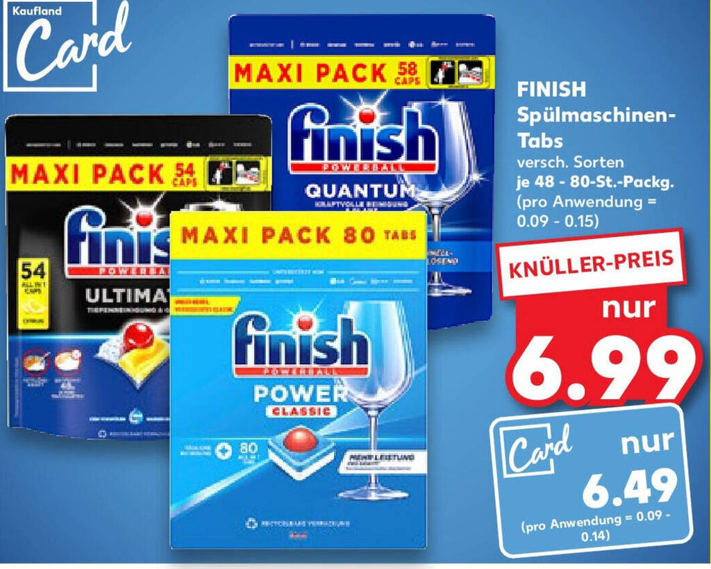 FINISH Spülmaschinen- Tabs 48-80 St. Packg. Angebot bei Kaufland