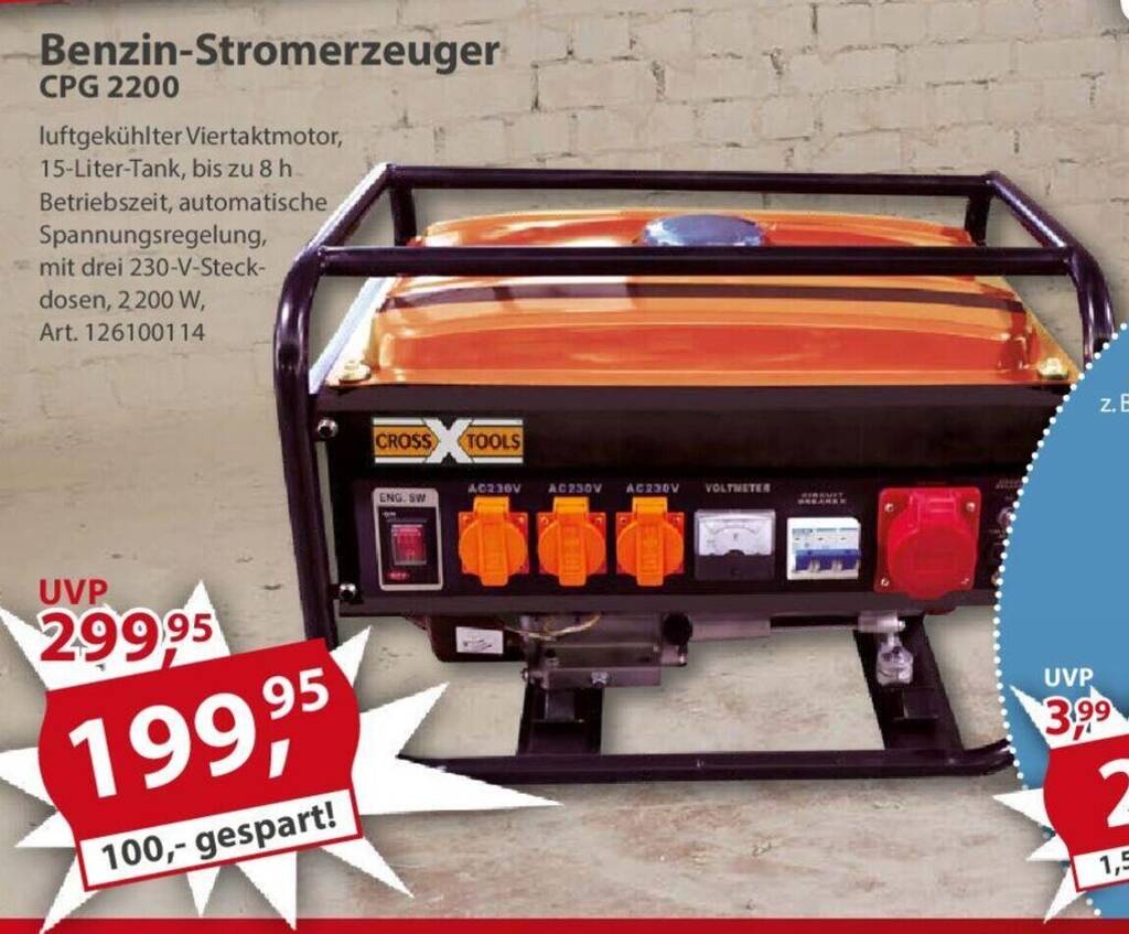 CROSS TOOLS Benzin-Stromerzeuger CPG 2200 Angebot bei Sonderpreis Baumarkt