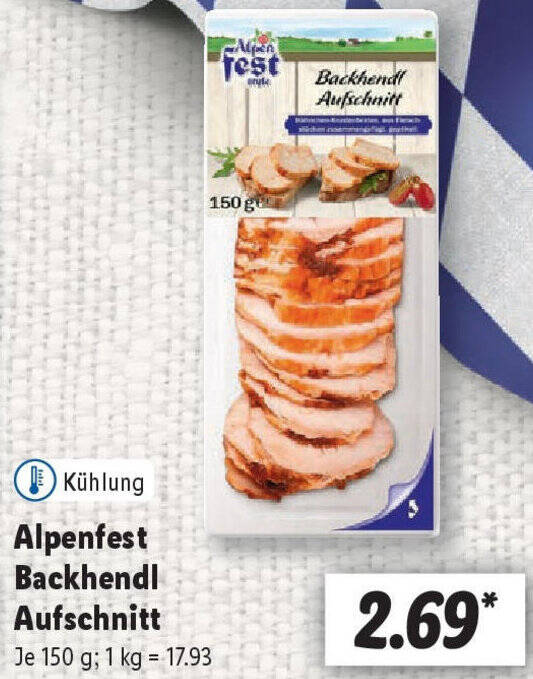 Alpenfest Backhendl Aufschnitt 150 g Angebot bei Lidl