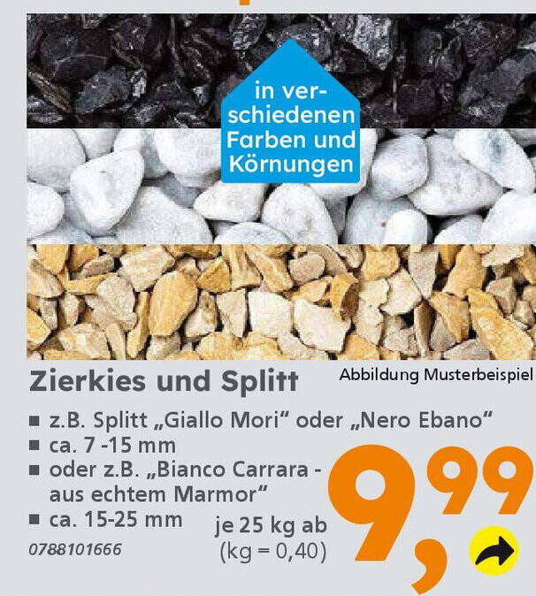 Zierkies und Splitt je 25 kg Angebot bei Globus Baumarkt