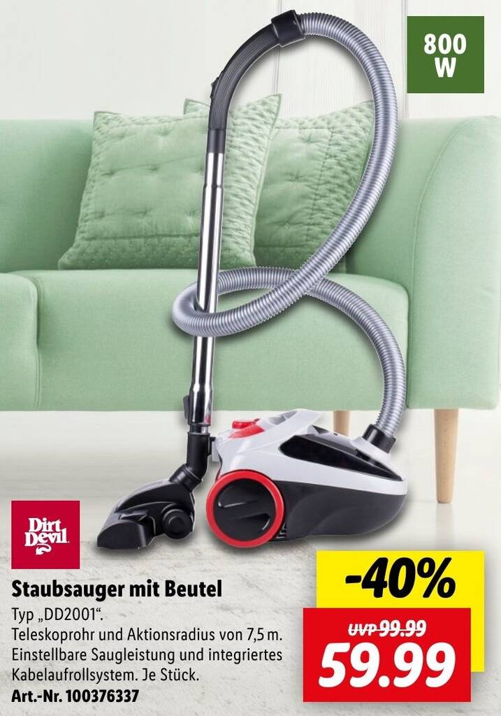 Dirt Devil Staubsauger mit Beutel „DD2001" Angebot bei Lidl